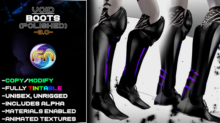Second Life Marketplace - [.fn] Void Boots (Polished)